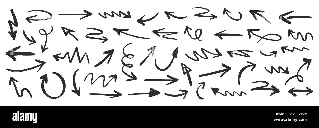 Set arrow icon collection different way arrows sign black vector hi-res ...