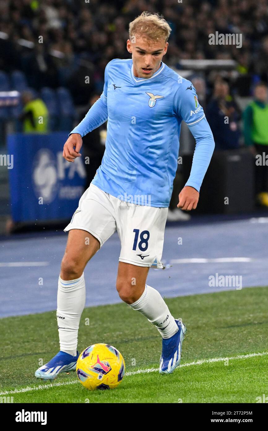 Gustav Isaksen of SS Lazio in action during the Serie A football match ...