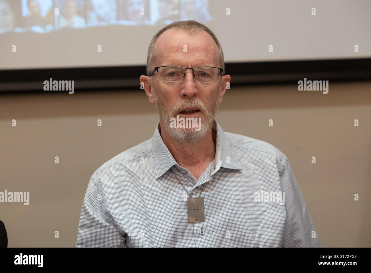 Thomas Hand during a press conference for families of hostages feared ...