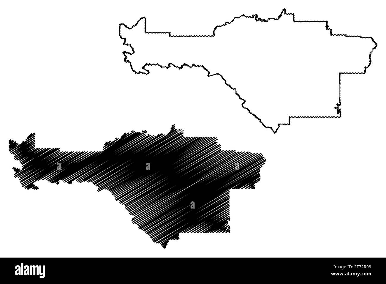 Division No. 14 (Canada, Alberta Province, North America) map vector ...