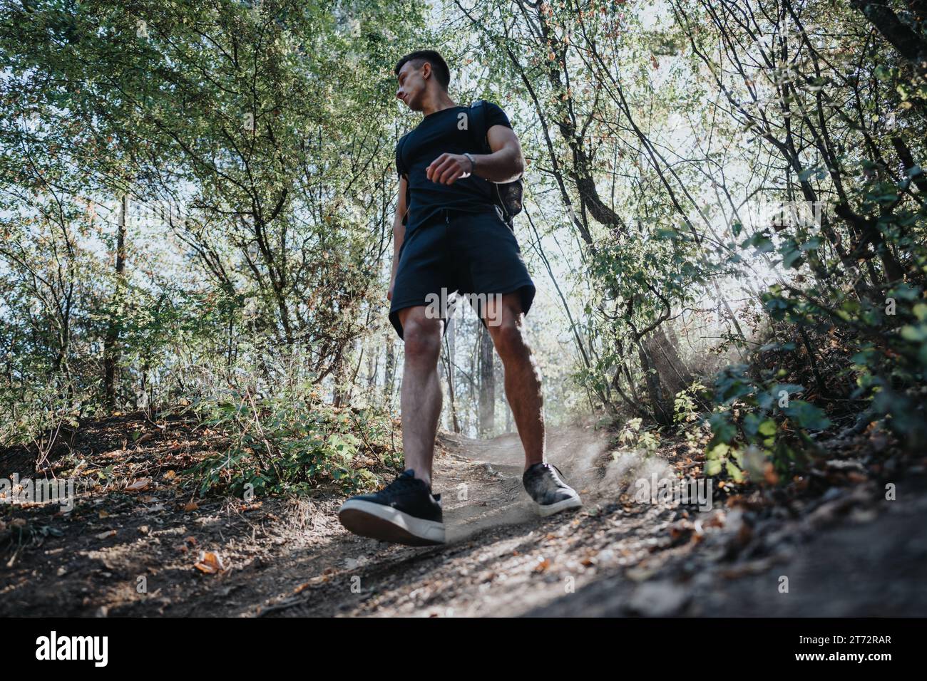 Adventurous Hike Through Scenic Mountains in the Lush Wilderness Stock ...