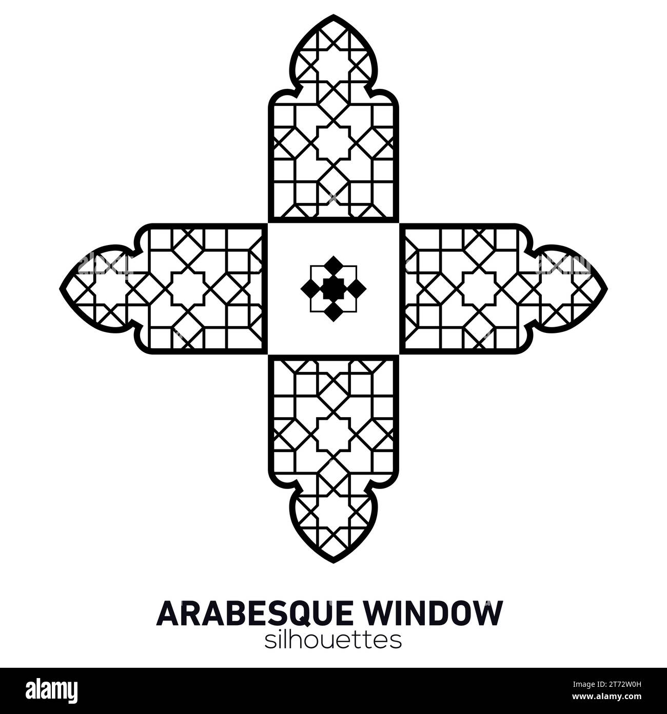 Arabesque window silhouettes. Vector symbol traditional islamic arches ...