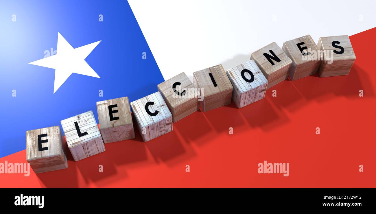 Chile - elections concept - wooden blocks and country flag - 3D ...