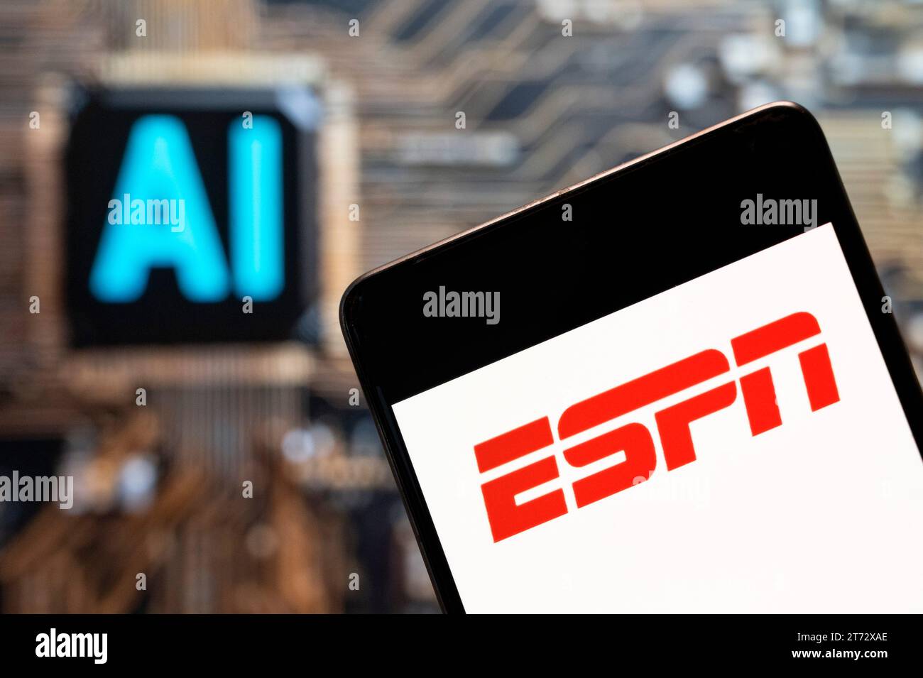 In this photo illustration, the American sports media conglomerate ...