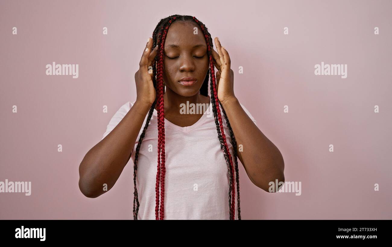 Depressed african american woman, overwhelmed by life's struggles ...