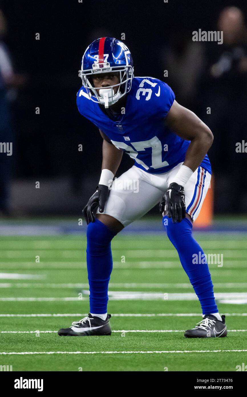 New York Giants cornerback Tre Hawkins III (37) is seen during the second half of an NFL ...
