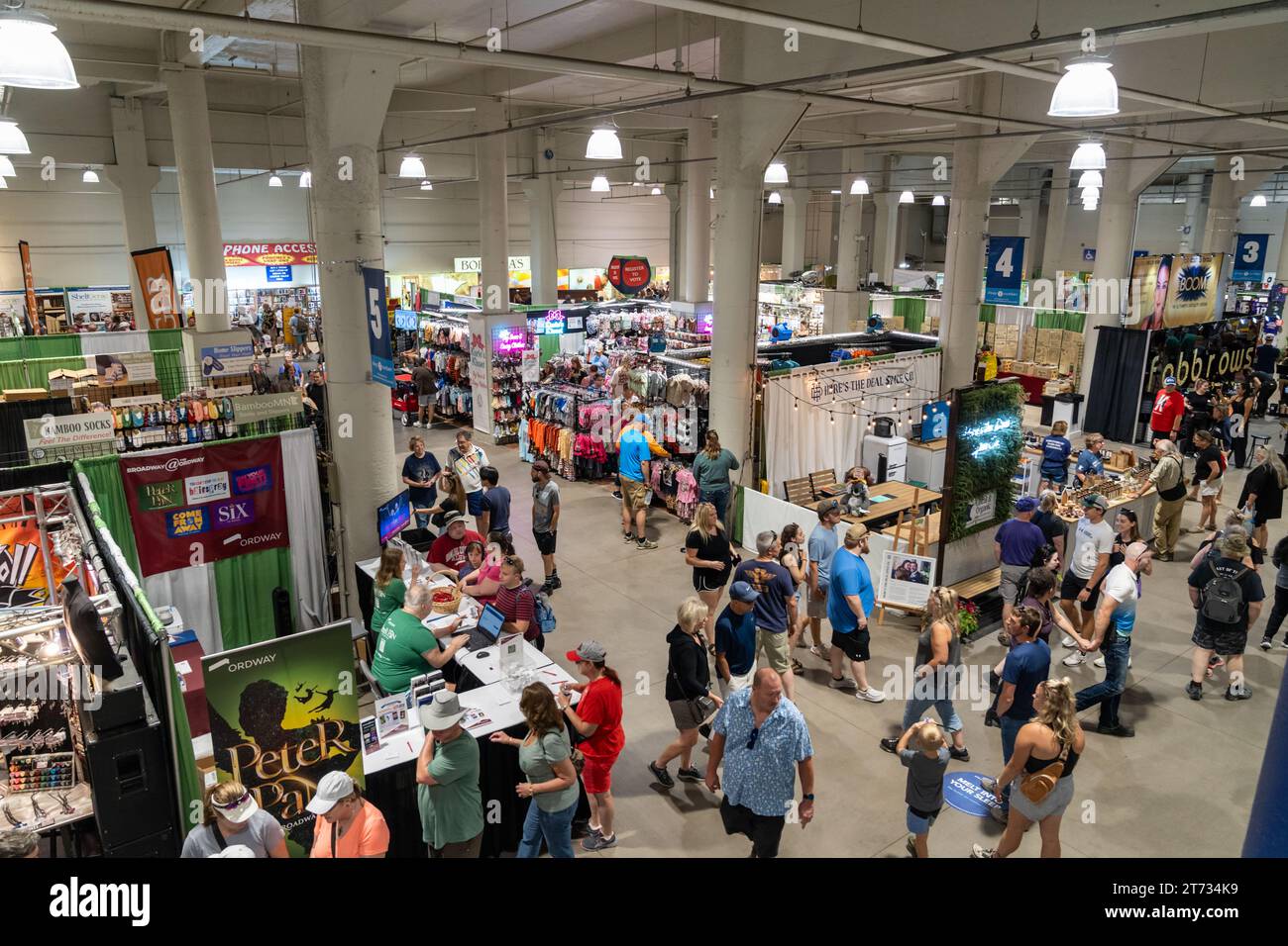 Falcon Heights, Minnesota - August 26, 2023: Above view of booths and ...