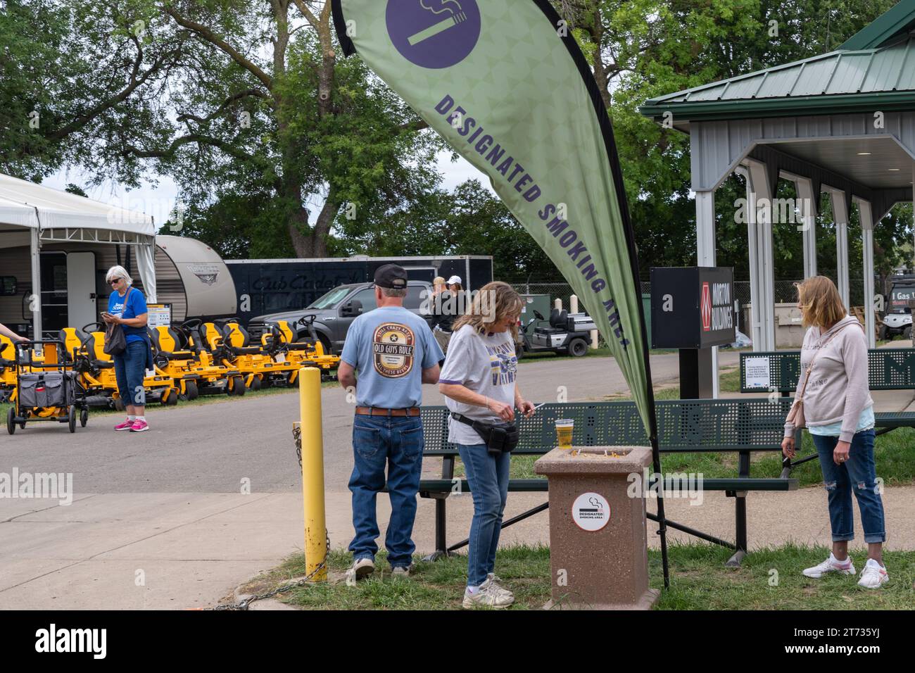 Falcon Heights, Minnesota - August 26, 2023: Women smoking at the ...