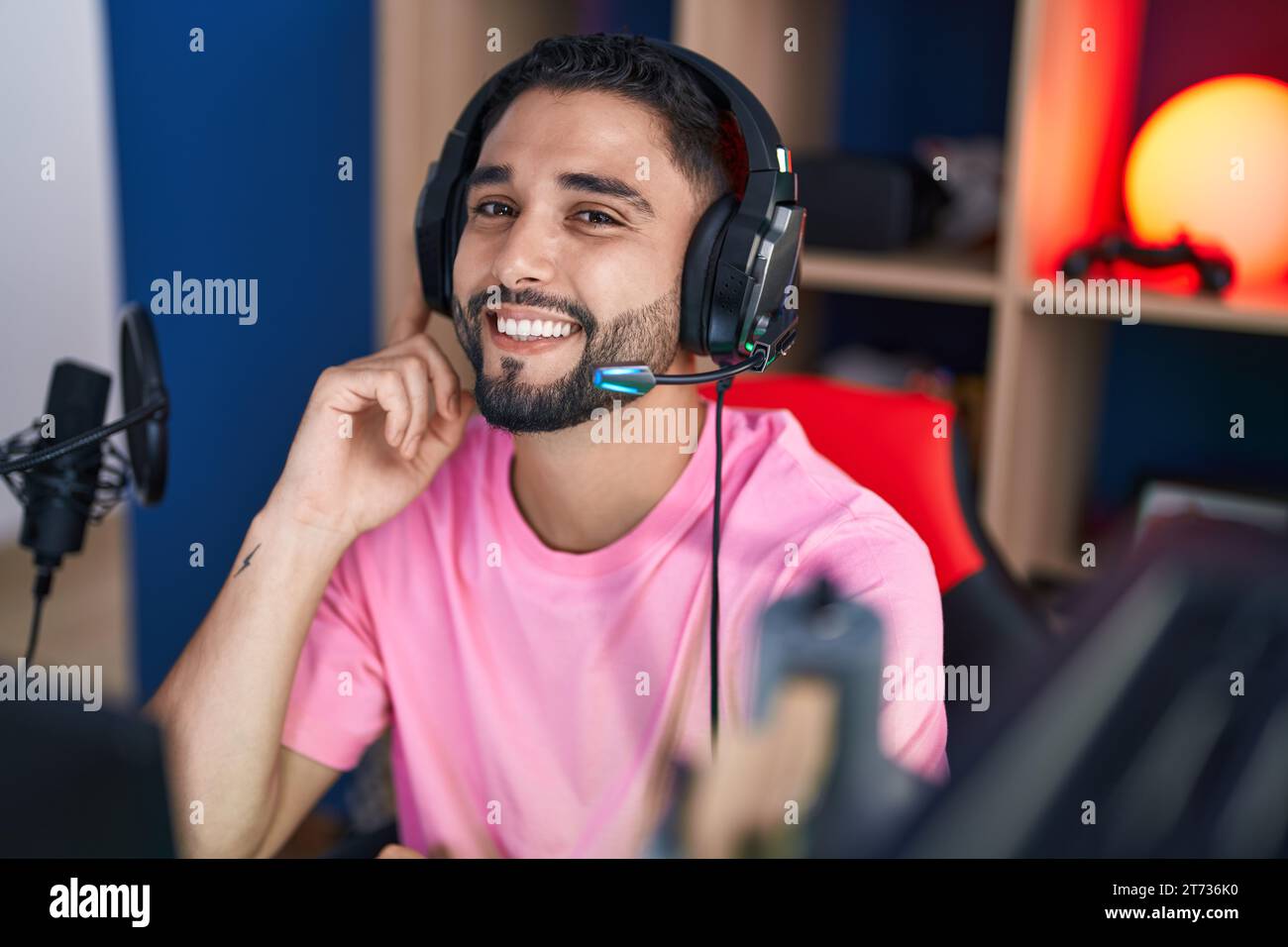 Young arab man streamer hi-res stock photography and images - Alamy