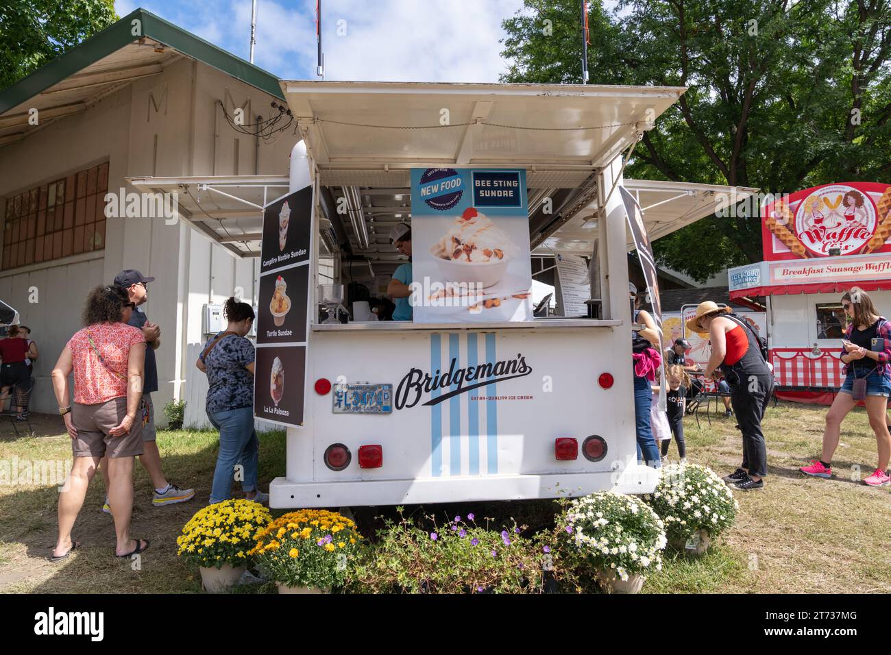 St. Paul, Minnesota - August 26, 2023: The Bridgeman's Ice Cream Booth at the Minnesota State ...