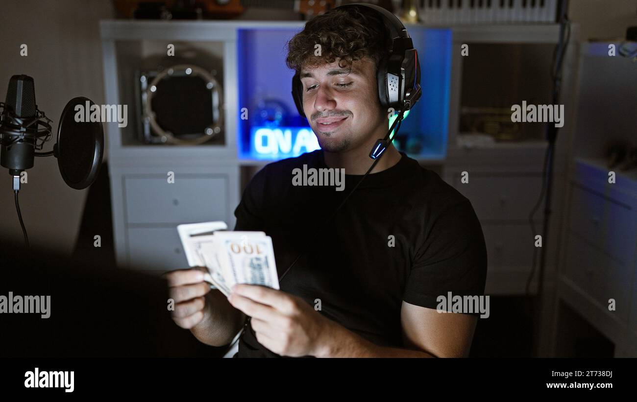 Attractive young hispanic man streamer hi-res stock photography and ...