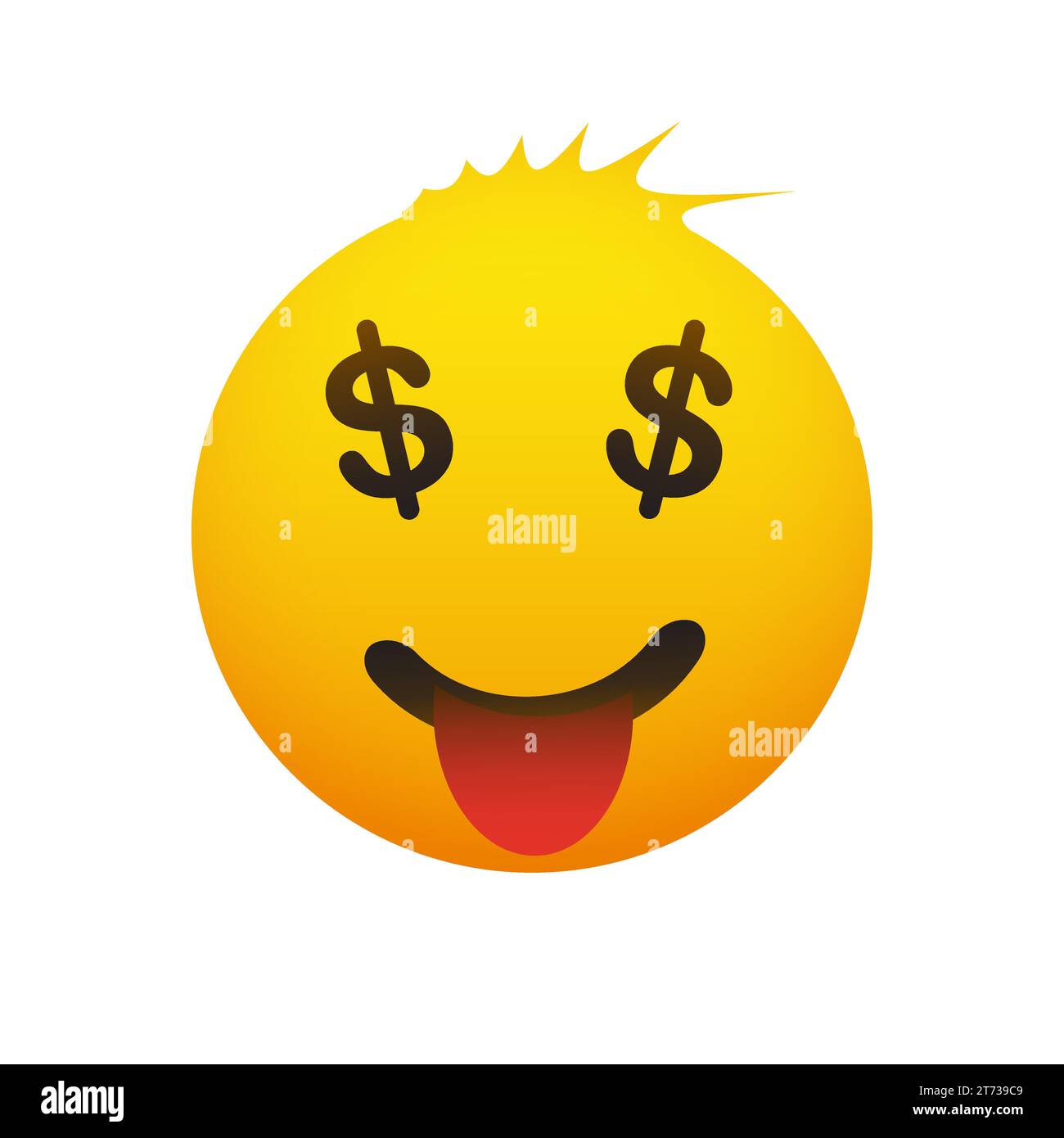 Smiling Emoji with Dollar Signs in the Eyes - Simple Happy Isolated ...