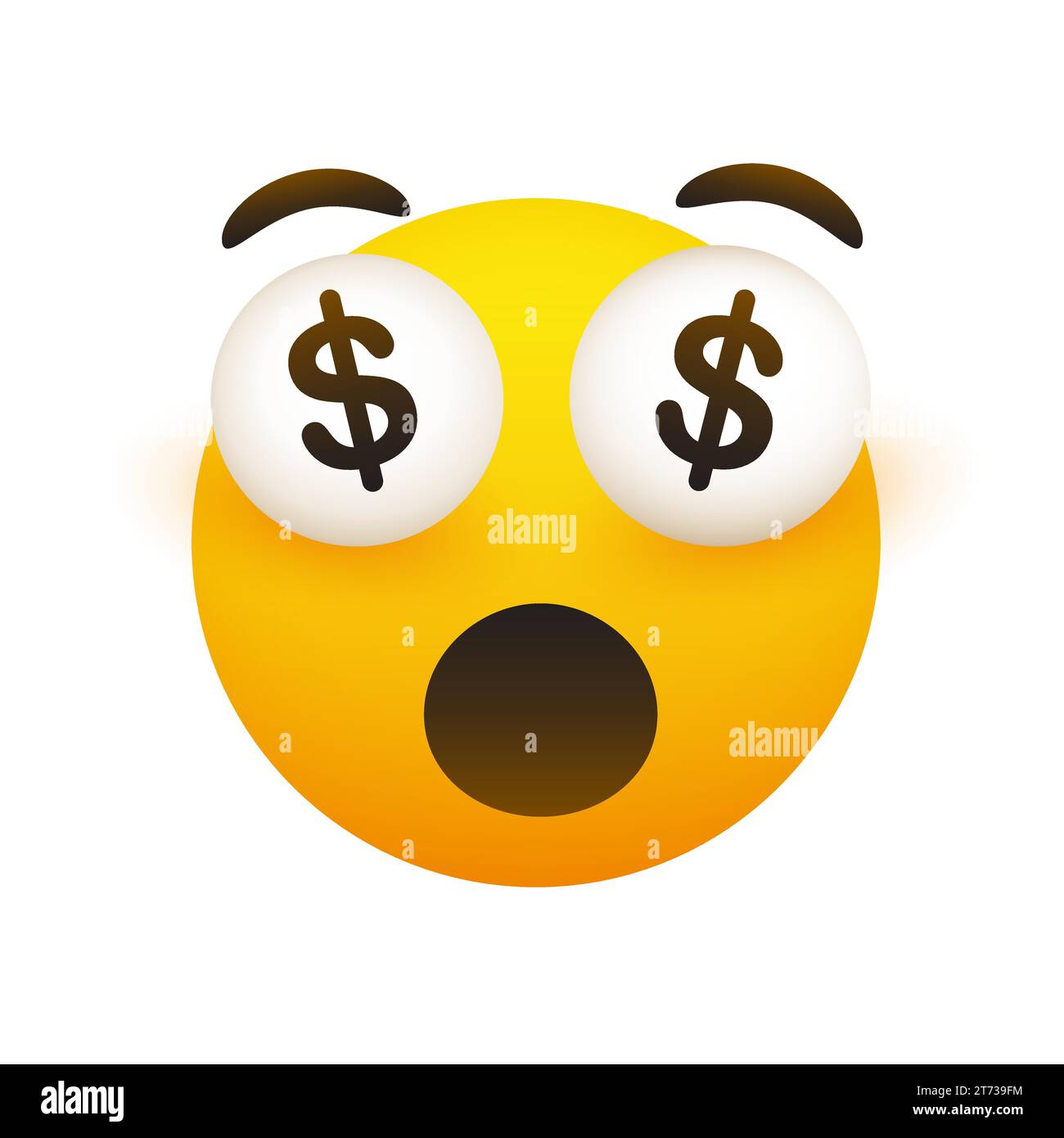 I've Become Rich - Funny Smiling Emoji with Open Mouth and Dollar Signs ...