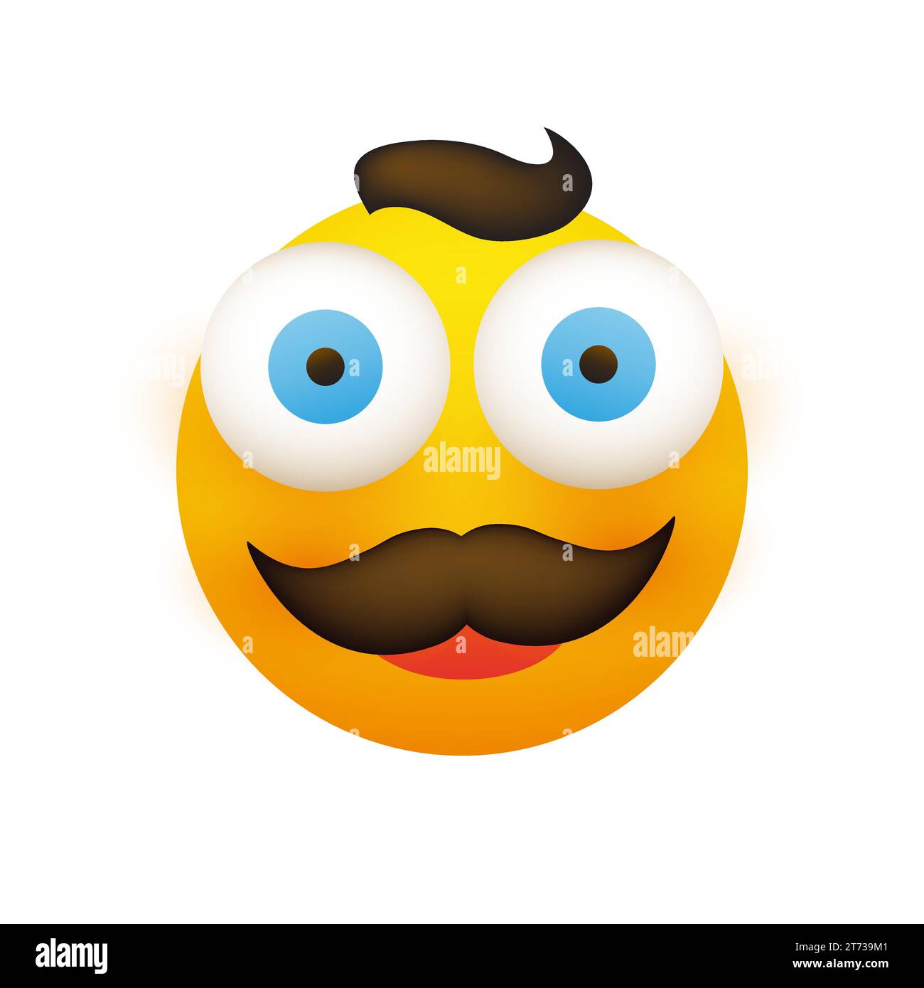 Surprised Male Emoji - Simple Emoticon with Pop Out Eyes, Hair and ...