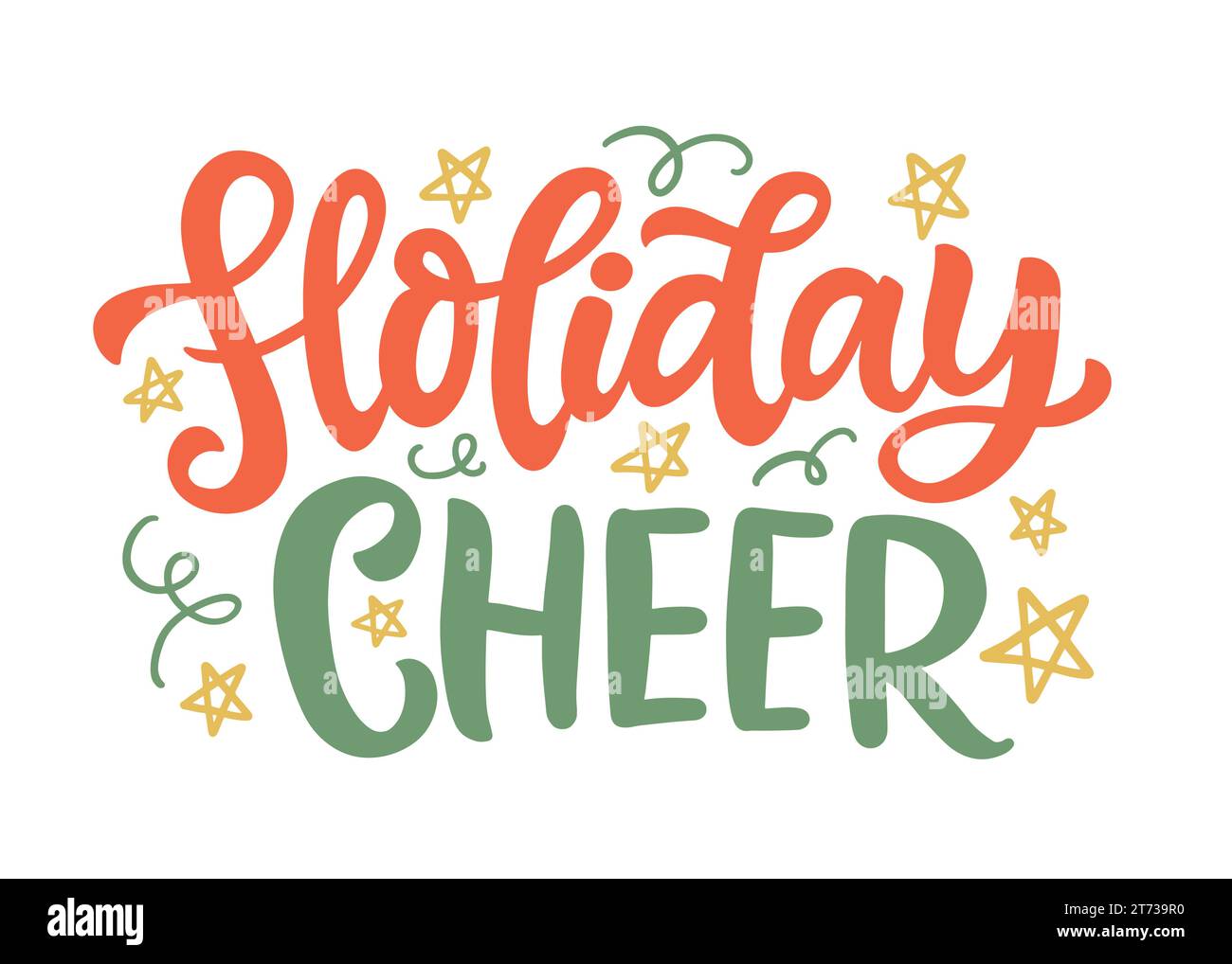 Holiday Cheer Christmas modern calligraphy phrase Stock Vector Image ...