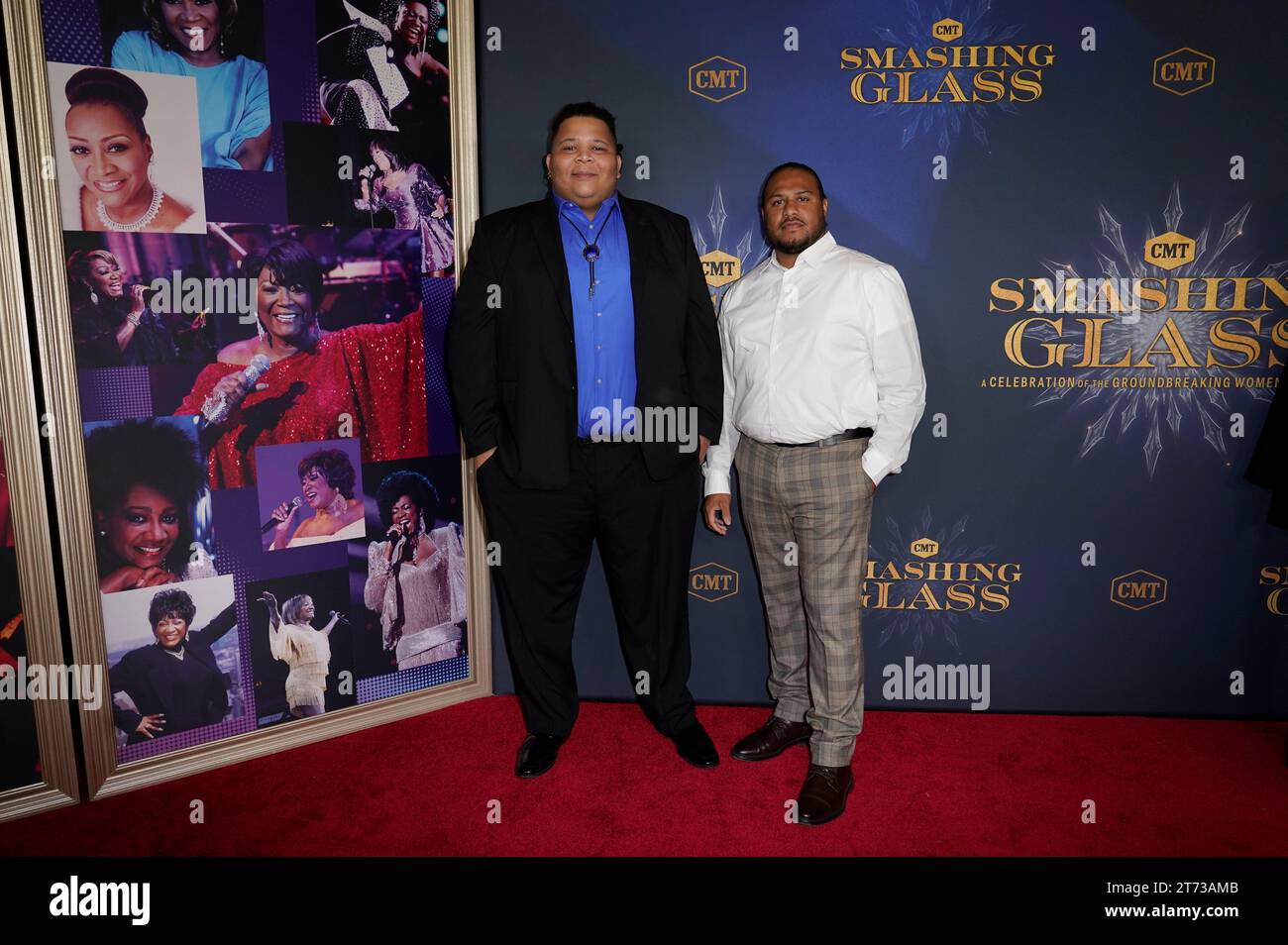 Nick Tabron, left, and Roberto Martinez arrive at CMT Smashing Glass on ...
