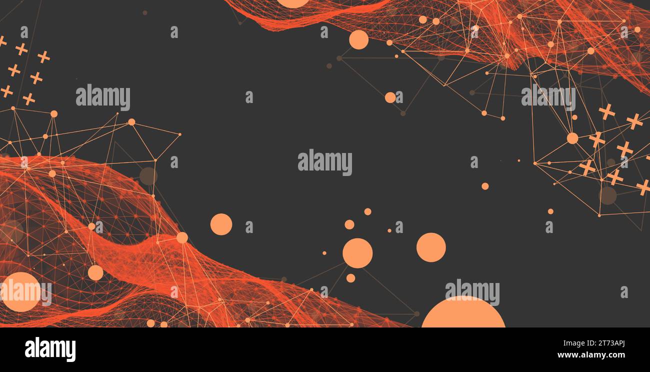 The abstract wave is made in a frame style. Template for science and ...