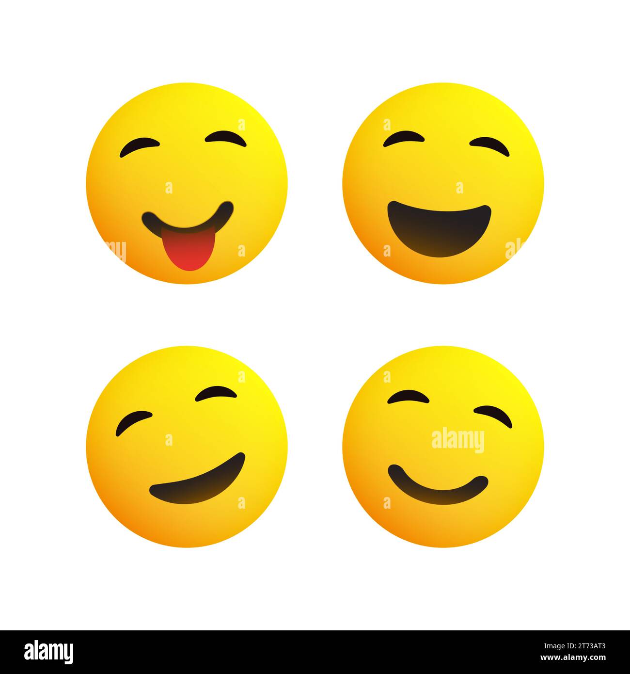 Set of Smiling Emoticons - Simple Shiny Happy Emoticon Clip-Art ...