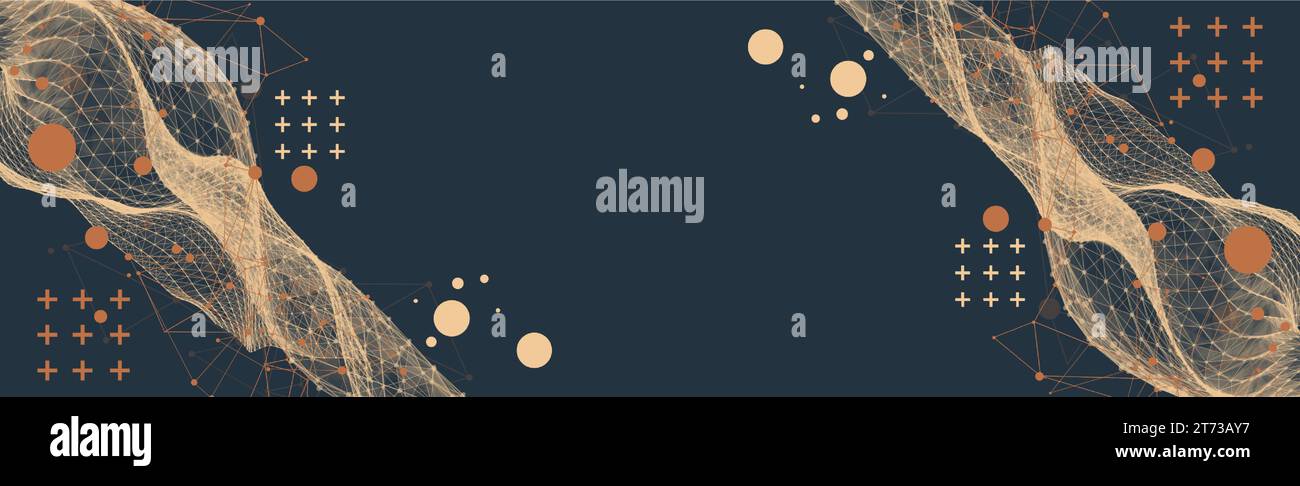 The abstract wave is made in a frame style. Template for science and ...