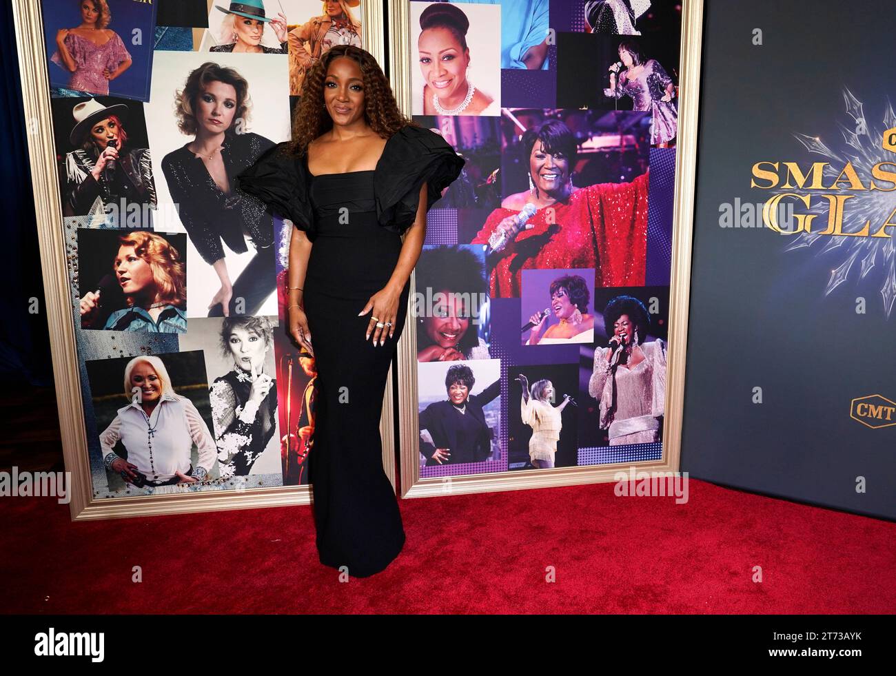 Mickey Guyton arrives at CMT Smashing Glass on Thursday, Oct. 26, 2023 ...