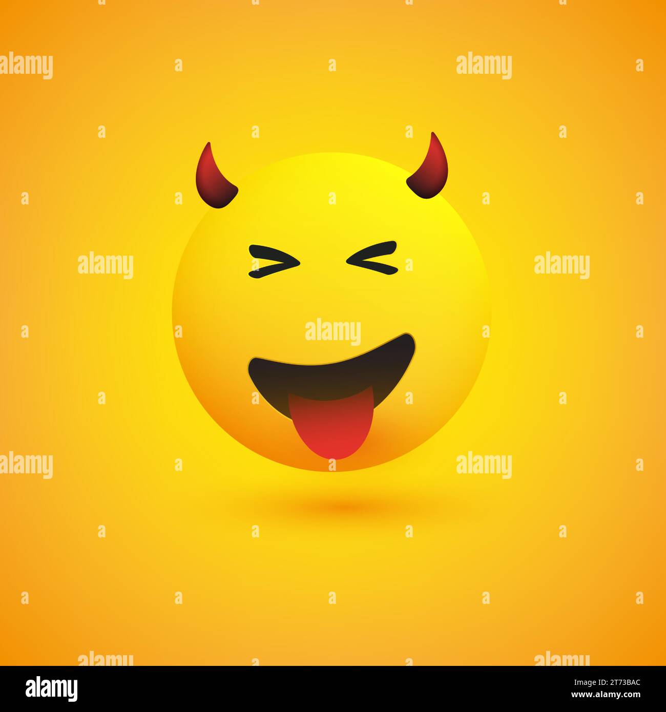Smiling Evil Face with Stuck Out Tongue - Simple Happy Emoticon on ...