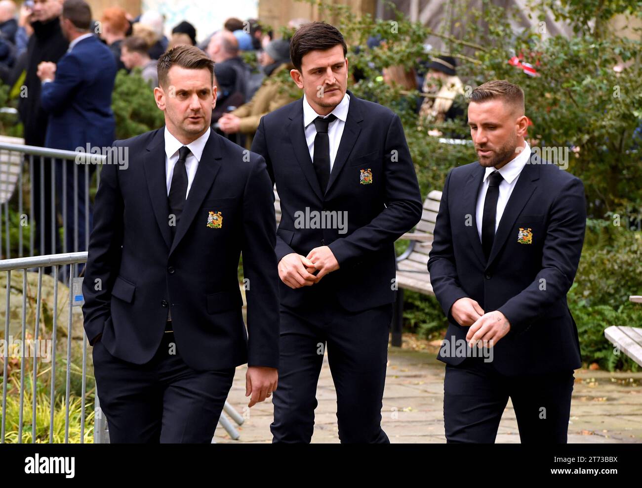 Manchester United players Tom Heaton, Harry Maguire and Luke Shaw ...
