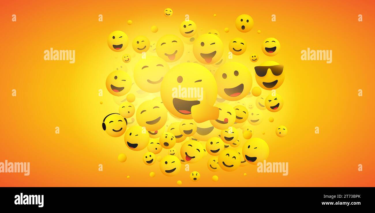 Various Faces, Emoticons - Lots of Laughing, Smiling, Winking Emoji, 3D ...