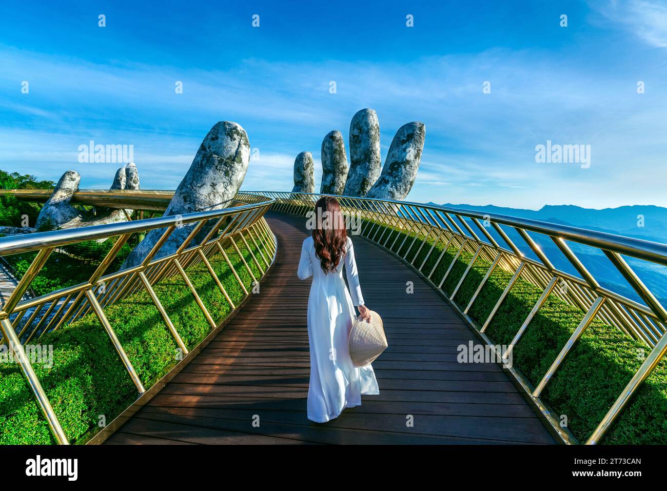 Tourist walking at Golden Bridge in Danang Vietnam Stock Photo - Alamy