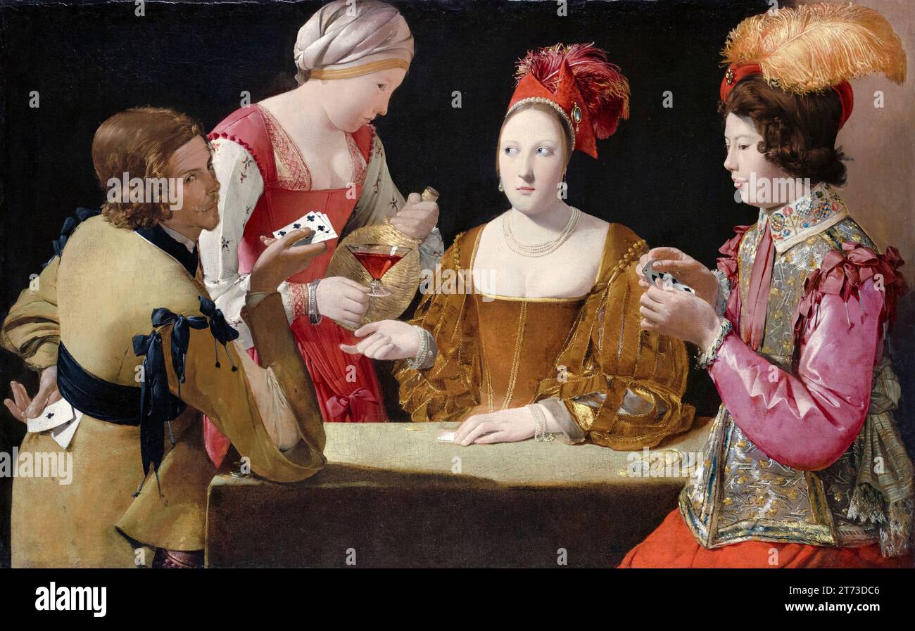Georges de La Tour, The Cheat with the Ace of Clubs, painting in oil on ...
