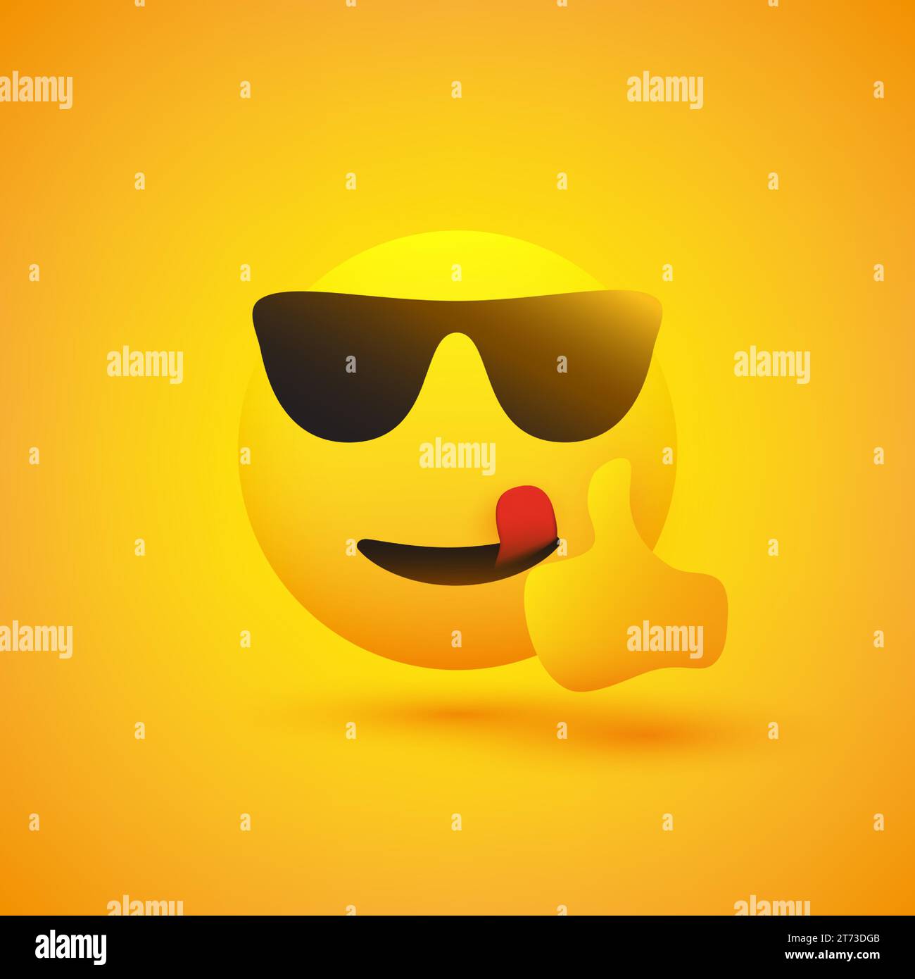 Positive, Smiling Satisfied Mouth Licking Hipster Emoji with Sunglasses ...