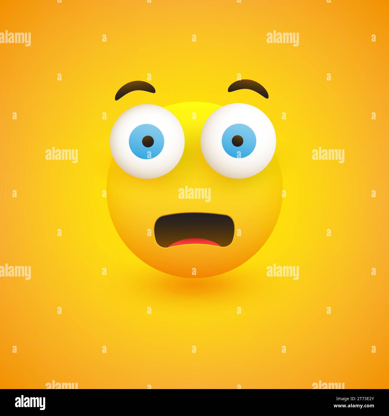 Sad, Scared and Surprised Emoji with Wide Open Pop Out Eyes - Simple ...
