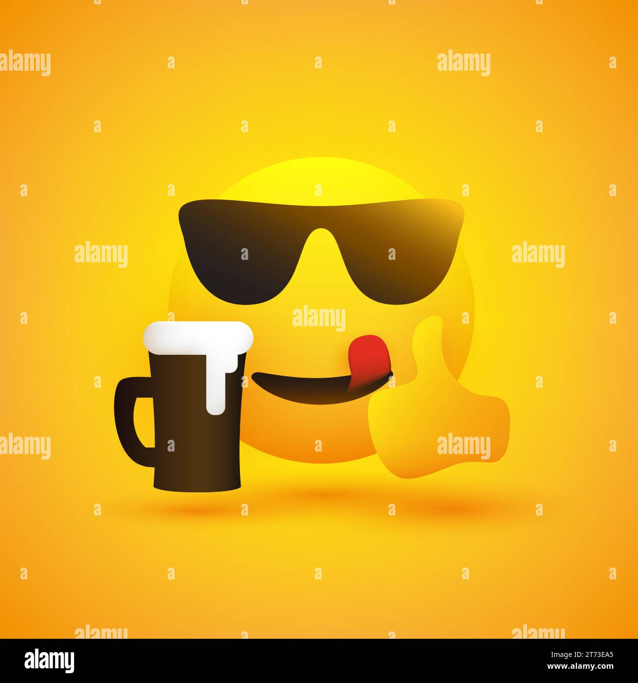 Smiling Emoji Wearing Sunglasses and Showing Thumbs Up - Simple ...
