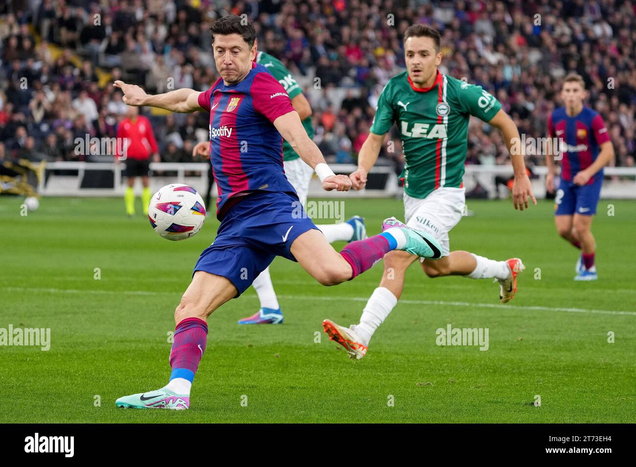 Robert Lewandowski of FC Barcelona during the La Liga EA Sports match ...