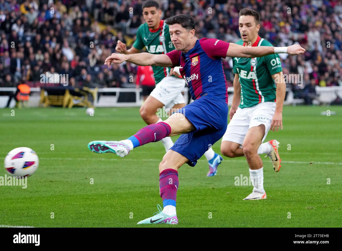 Robert Lewandowski of FC Barcelona during the La Liga EA Sports match ...