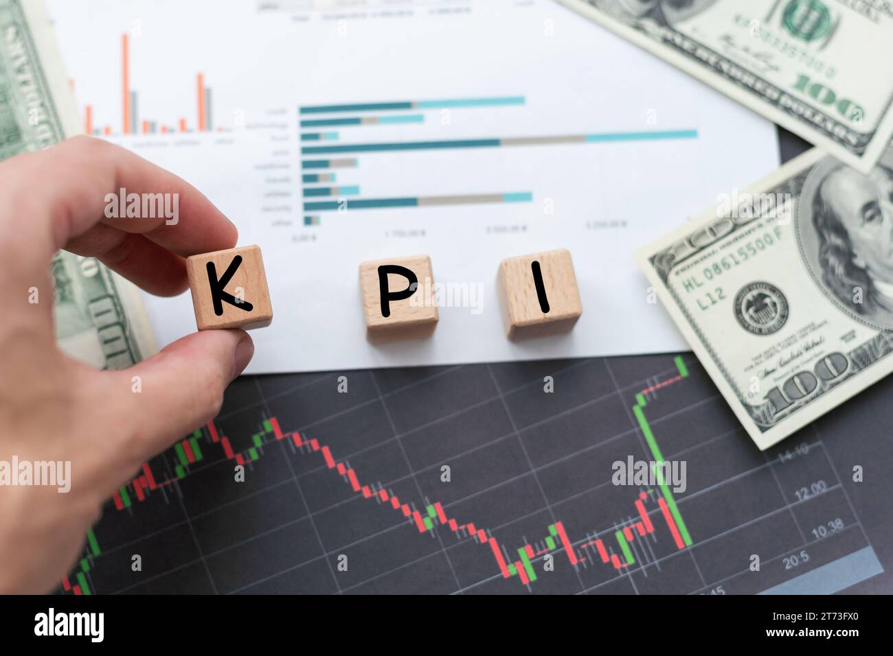 KPI word on cubes. Key performance indicator Stock Photo - Alamy