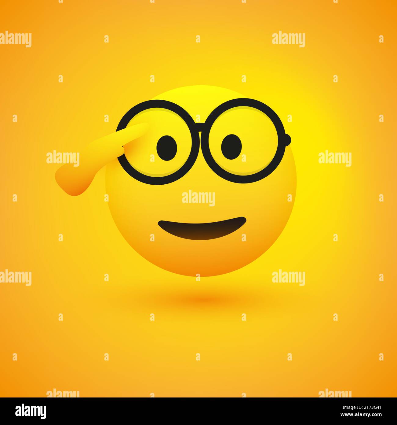 Saluting Face with Glasses - Happy Emoji Icon Design - Yellow Face ...