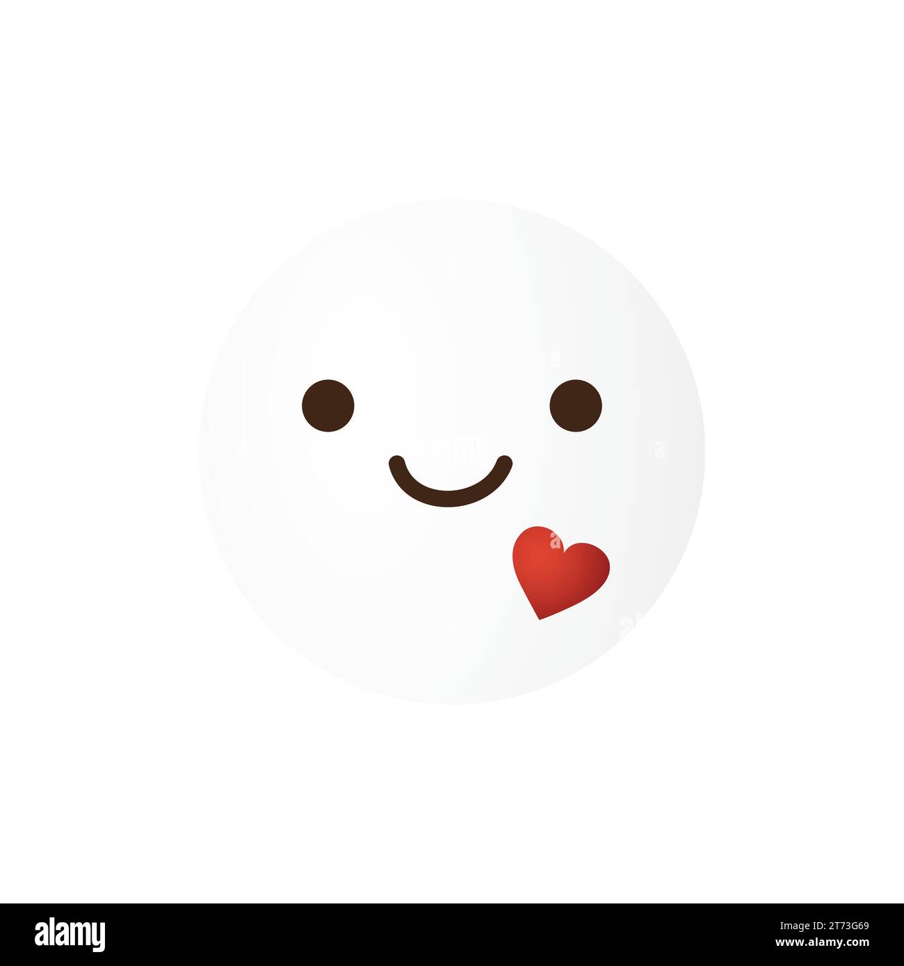 Smiling Light Grey Colored Emoji - Simple Happy Emoticon with Heart ...