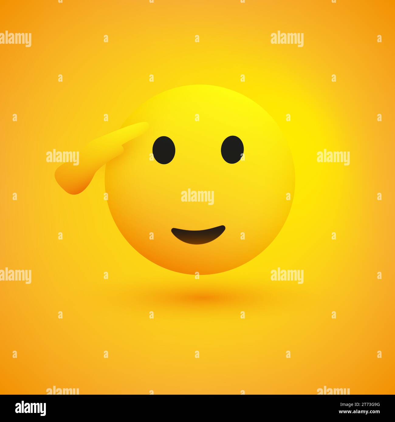 Saluting Face - Happy Emoji Icon Design - Yellow Face Saluting with ...