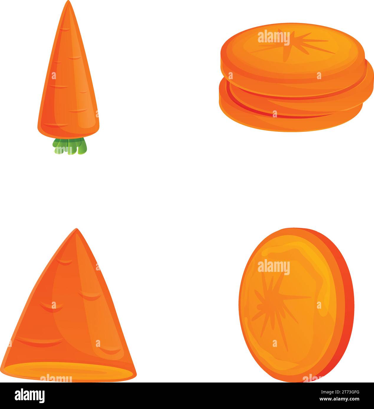 Carrot icons set cartoon vector whole and chopped carrot food hi-res ...