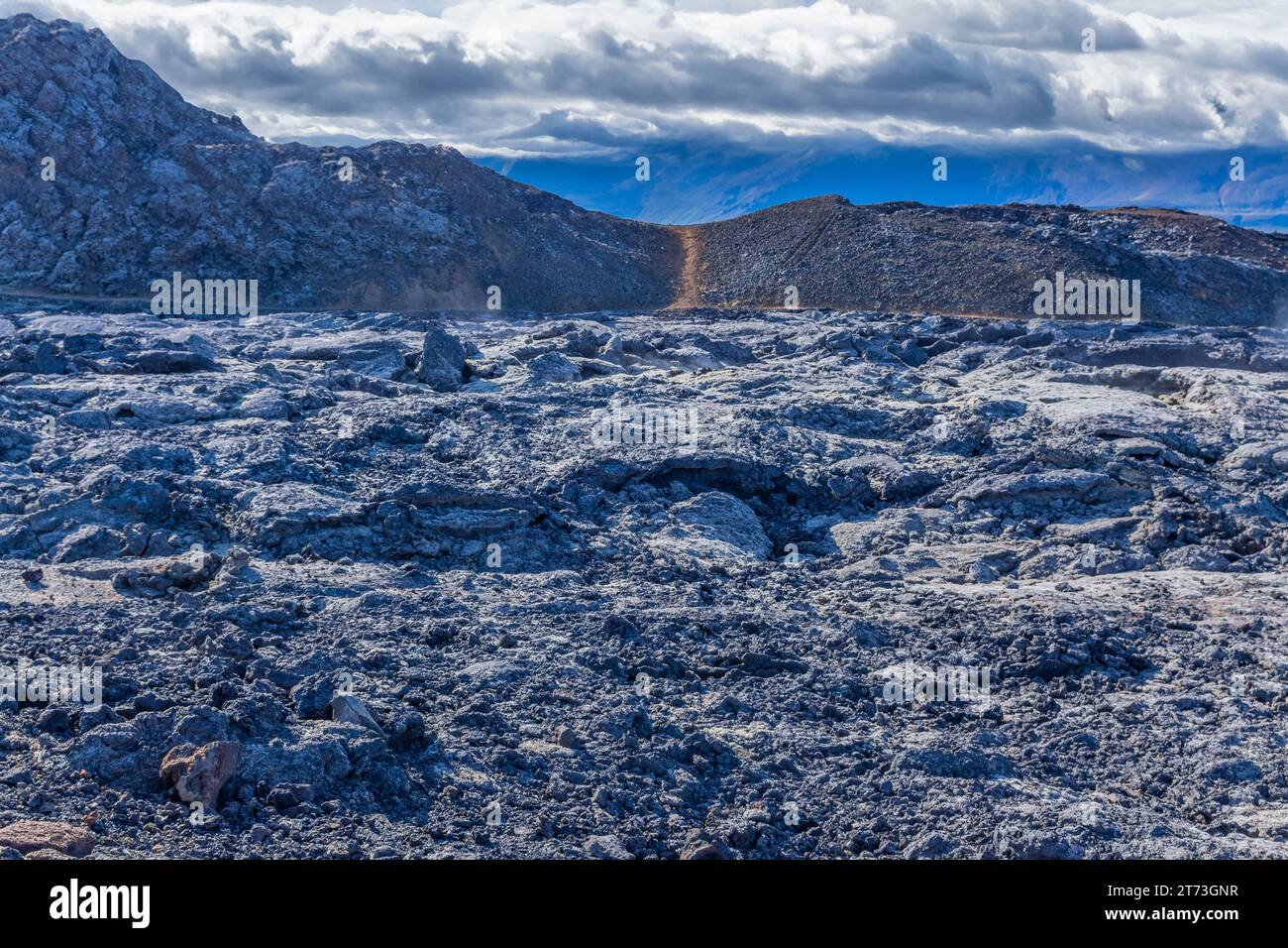 Lava rocks still cooling down near Geldingadalir active Volcano from ...