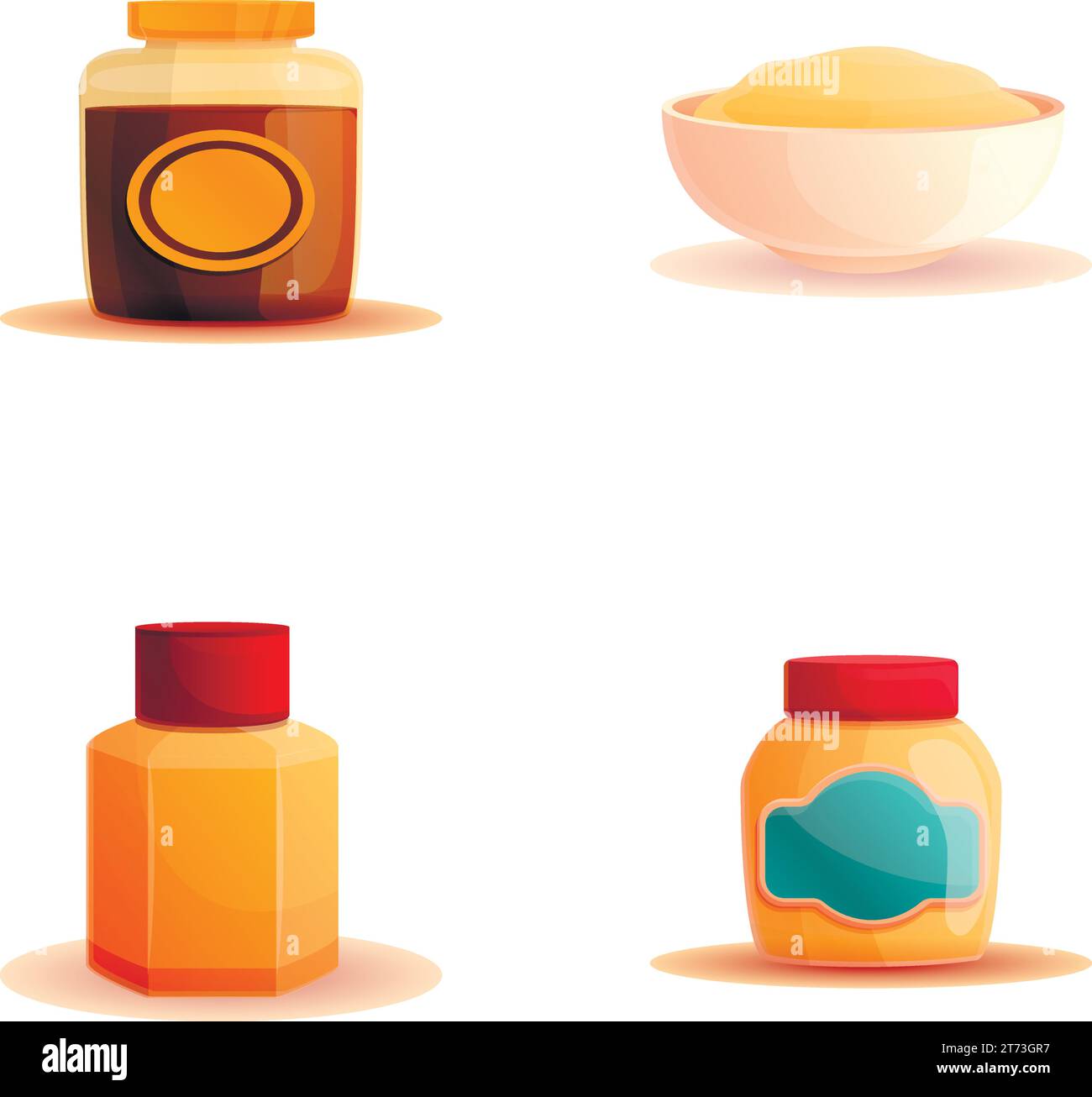 Different sauce icons set cartoon vector. Sauce and spice. Seasoning ...