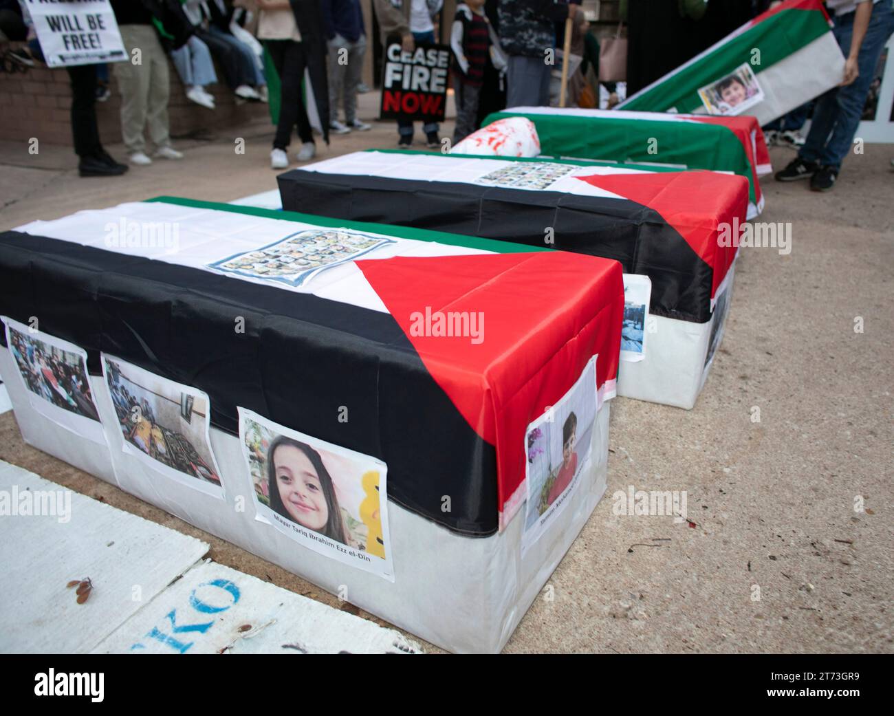 Palestinian flag draped boxes hi-res stock photography and images - Alamy