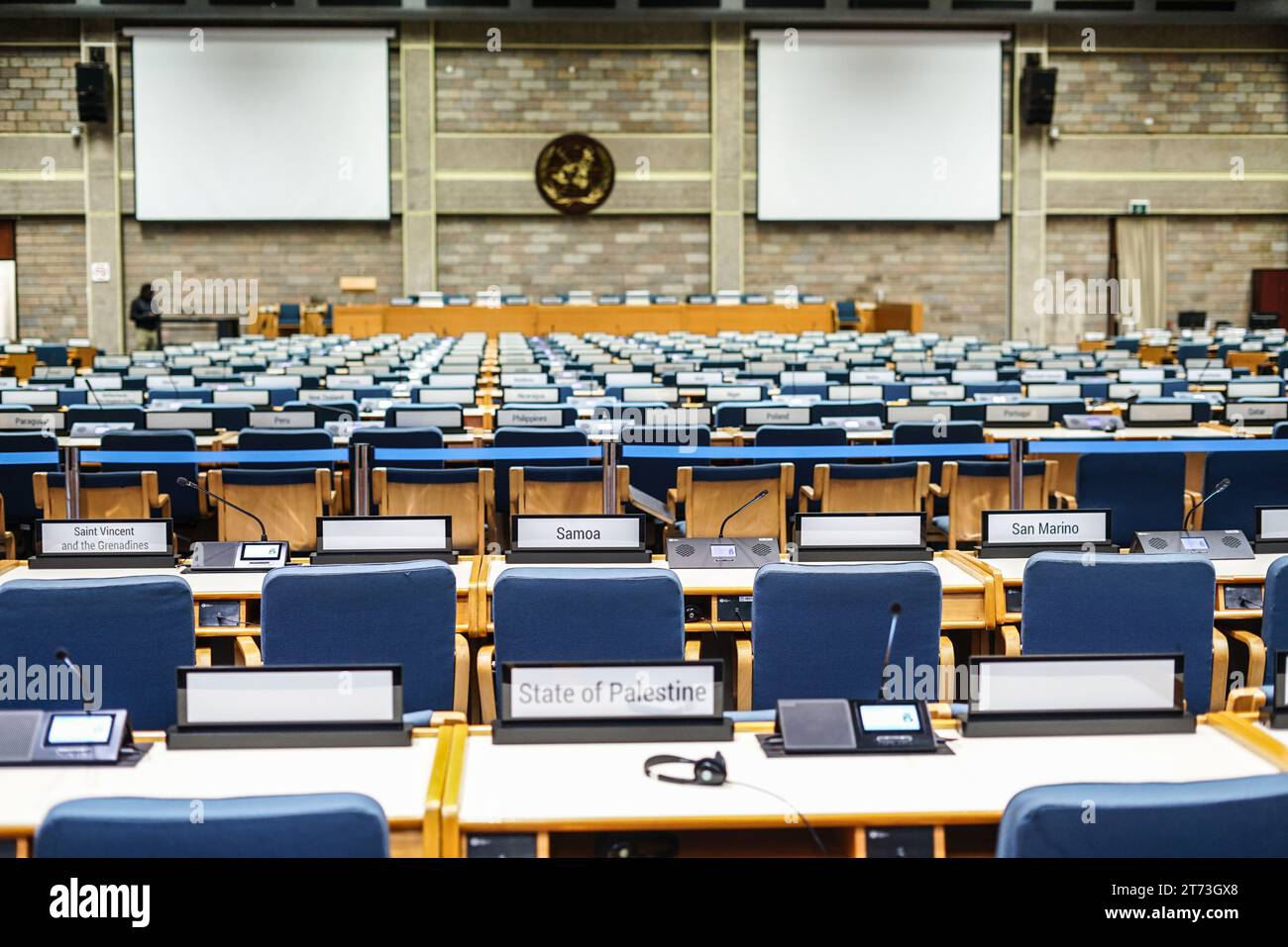 Nairobi, Kenya. 12th Nov, 2023. A worker ensures everything is in order ...
