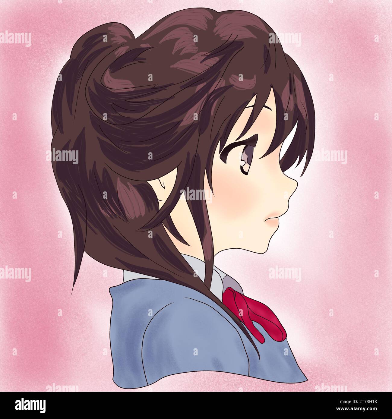 Digital pencil drawing of fictional female character. Color ...