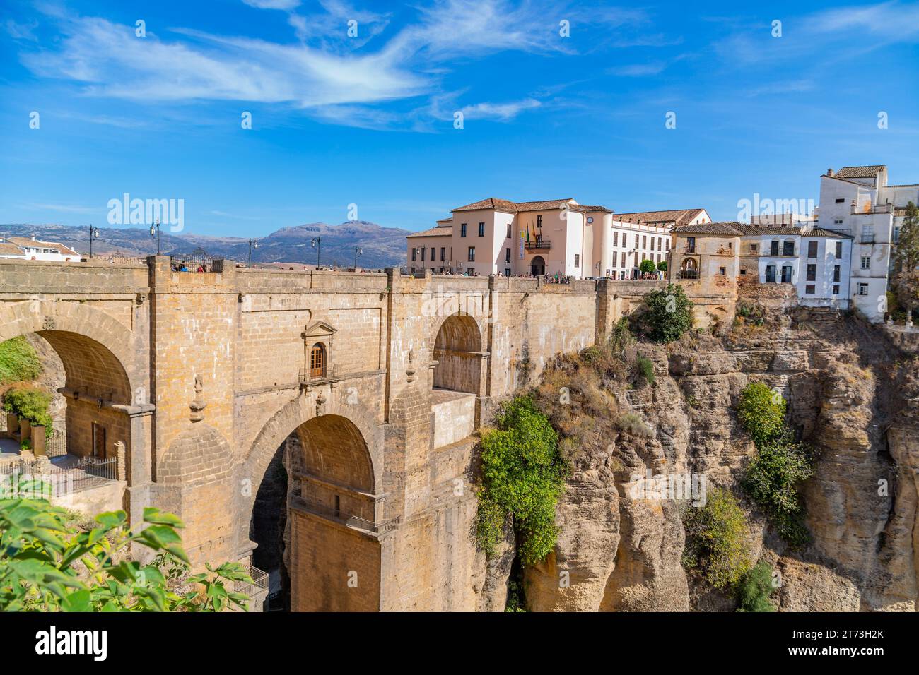 Ronda, Andalusia, Spain - October 7, 2023: Famous new Roman Bridge "Puente Nuevo" over the River ...