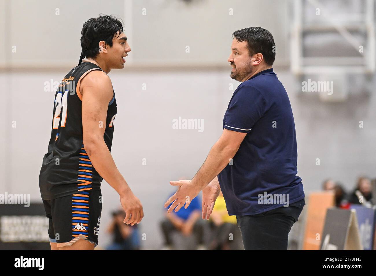 Ben Thomas Head Coach of Cheshire Phoenix speaks to Aaryn Rai of ...