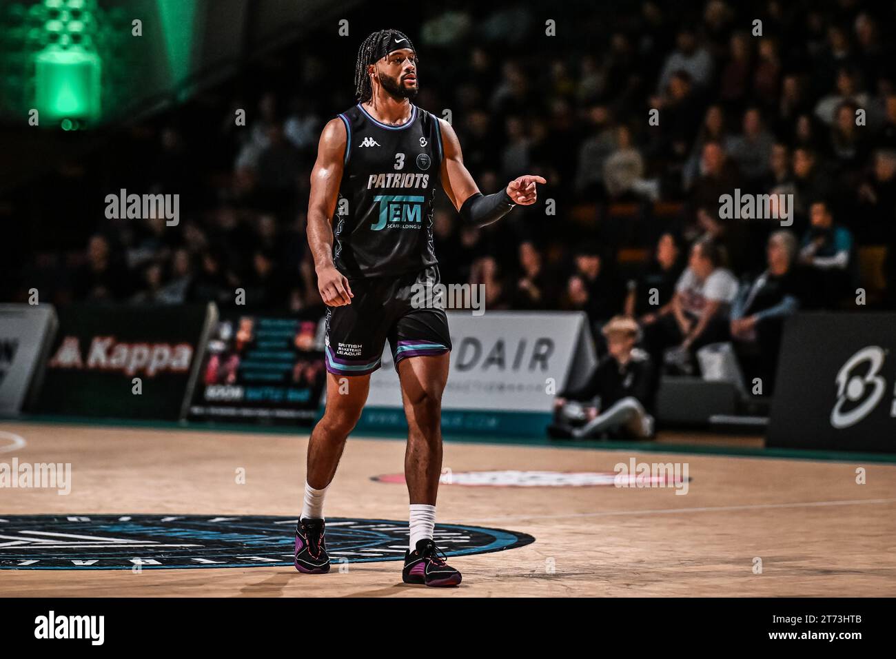 Jacob Wiley #3 of Plymouth City Patriots during the British Basketball ...