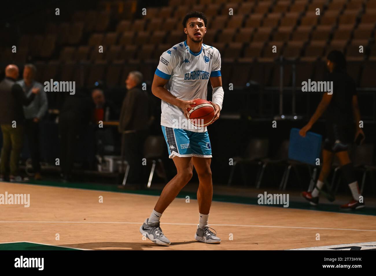 Clifton Moore Jr. #21 of Caledonia Gladiators during pre match warm up ...