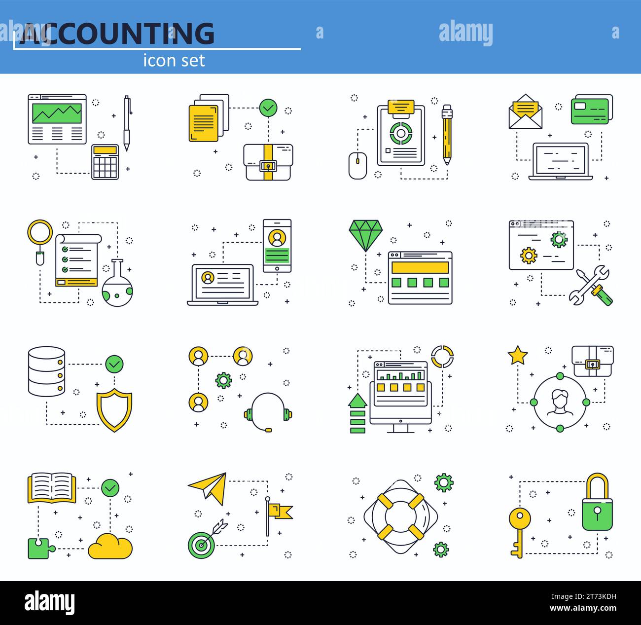 Vector set of business, finance and technology development icons in ...