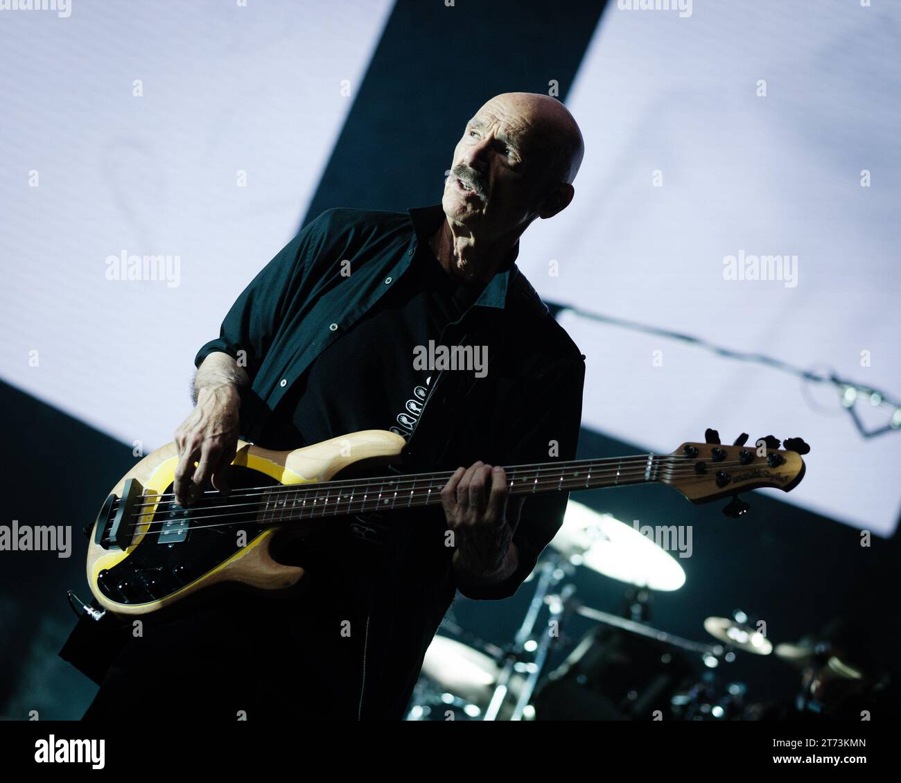 Tony Levin photographed onstage during the Peter Gabriel - i/o The Tour ...